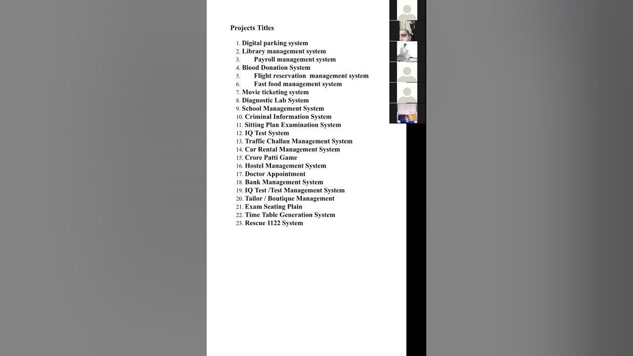 Lecture 14 part 2 OOSE Project Ideas continue - YouTube