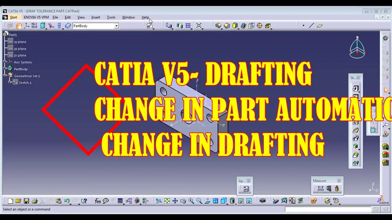 CATIA V5 change In Part Modeling Automatically Change In Drafting create Drafting Simultaneously catia-v5-change-in-part-modeling-automatically-change-in-drafting-create-drafting-simultaneously