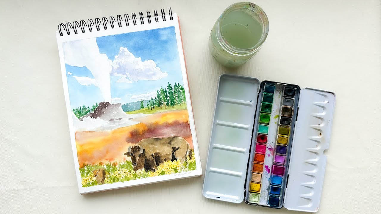 Paint Yellowstone with Watercolors | Step-by-Step Beginner Tutorial ...