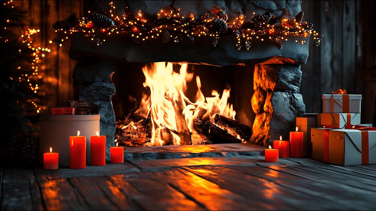 Christmas Fireplace 4K | Crackling Logs and Relaxing Fire Sounds to ...