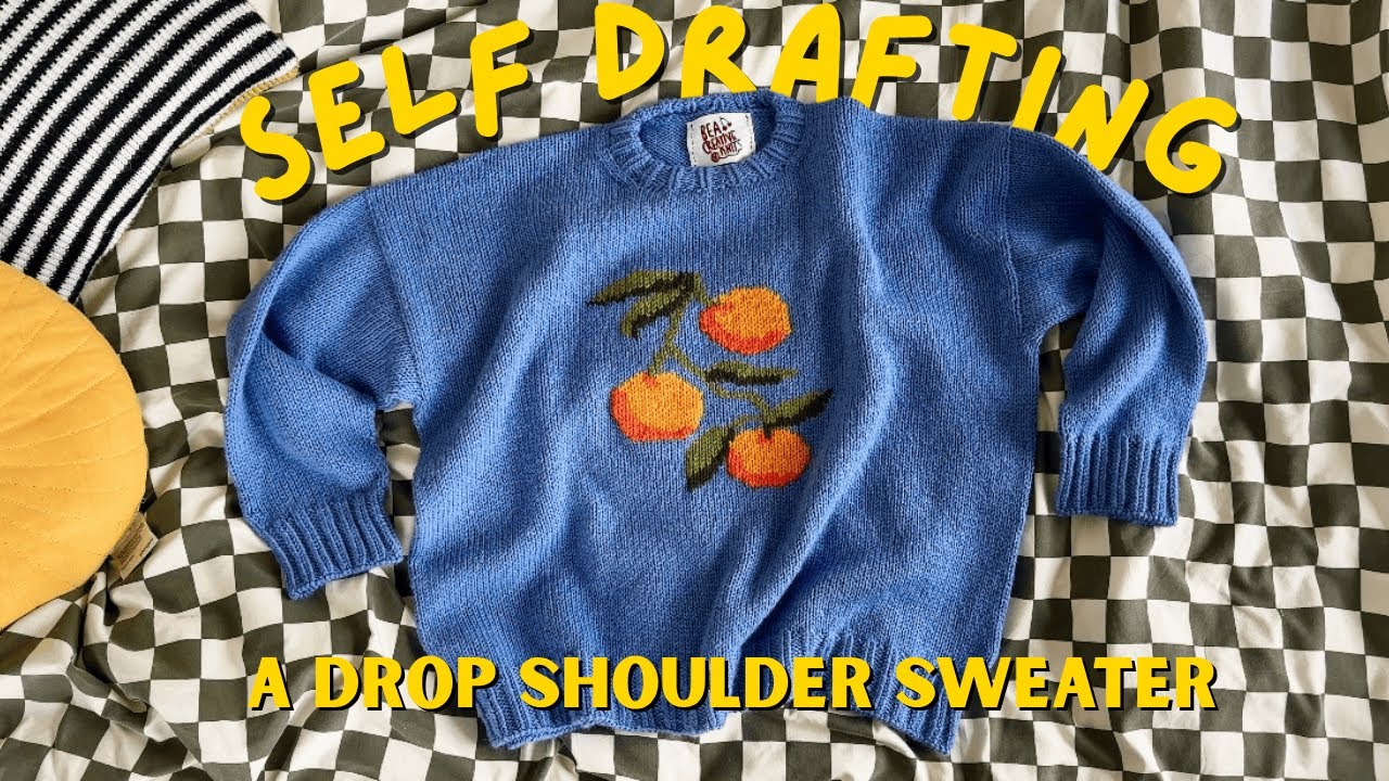 self drafting a drop shoulder sweater | knitting vlog - YouTube