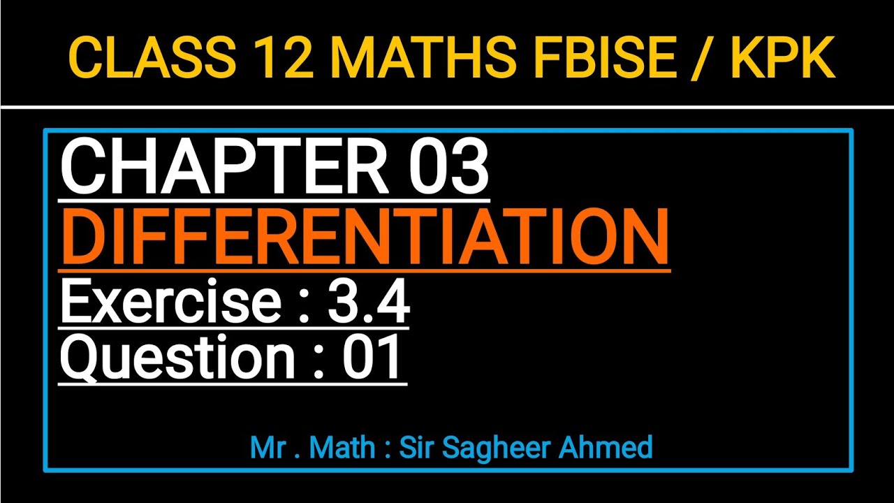 LEC 28 | Chap 03 | Ex 3.4 | Q1 | Differentiation by first principle ...