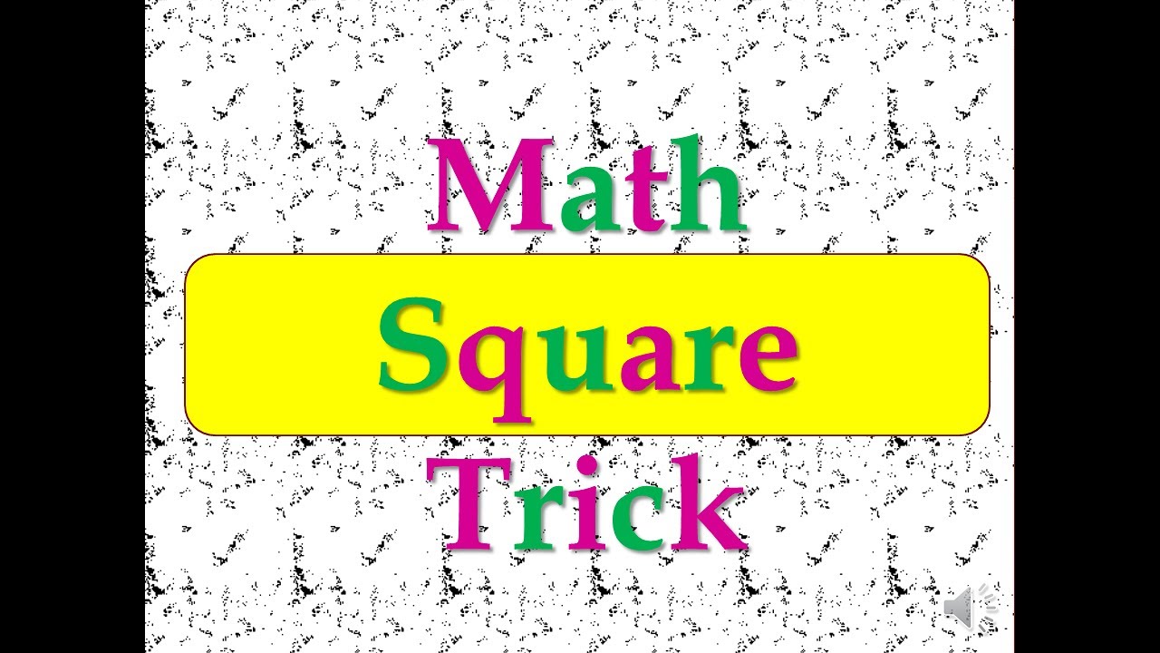 Amazing Square Maths Trick - YouTube