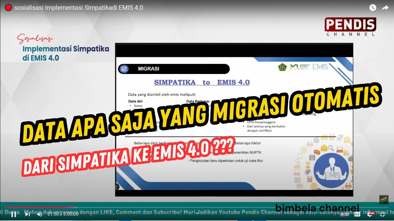 DATA YANG DAPAT DIMIGRASIKAN DARI SIMPATIKA KE-EMIS - YouTube
