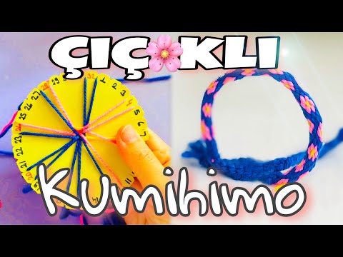 Kumihimo ÇİÇEKLİ Bileklik Yapımı 9 DETAYLI ANLATIM 🌸417🌸