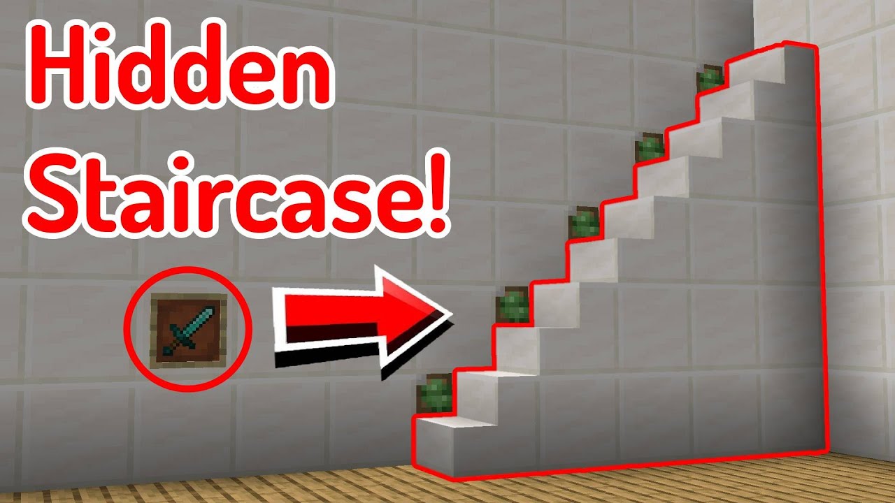 Minecraft: Hidden Staircase (1 Minute Tutorial!) - YouTube