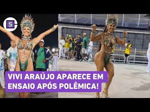 Após polêmica com Mancha Verde, Viviane Araújo brilha em ensaio técnico com fantasia fio-dental