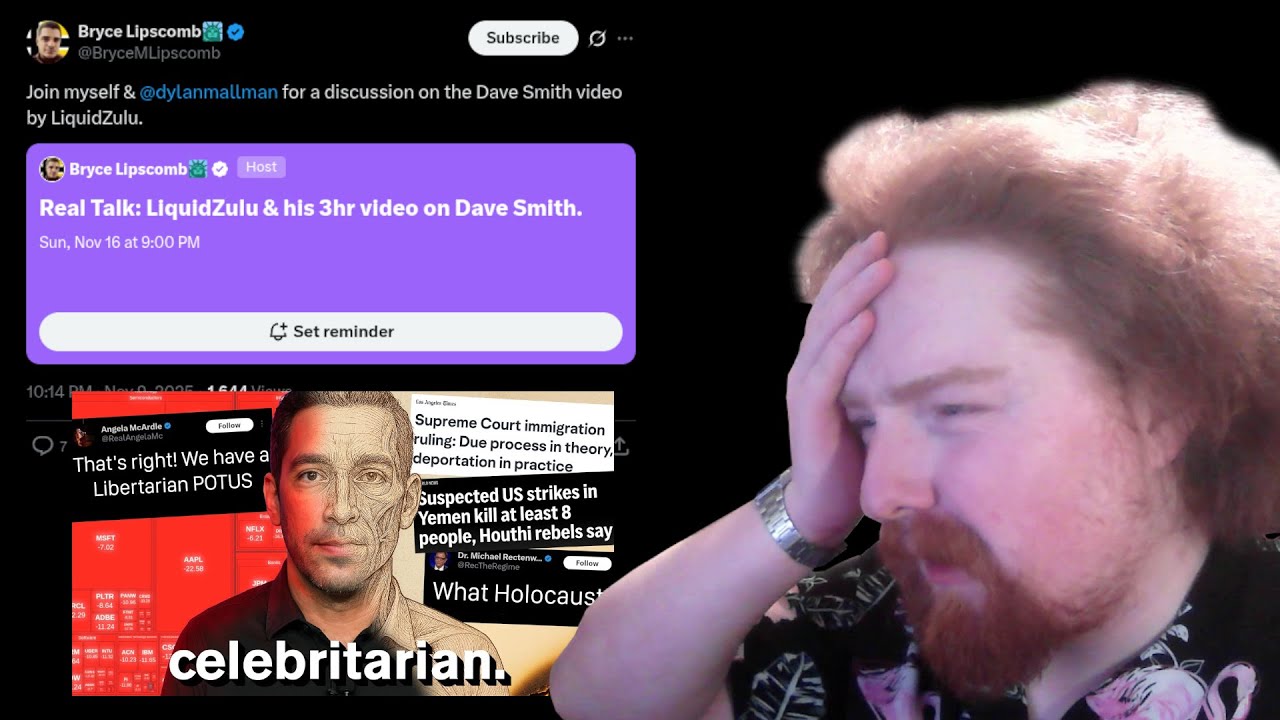 Defending my Dave Smith video on a Twitter space - YouTube