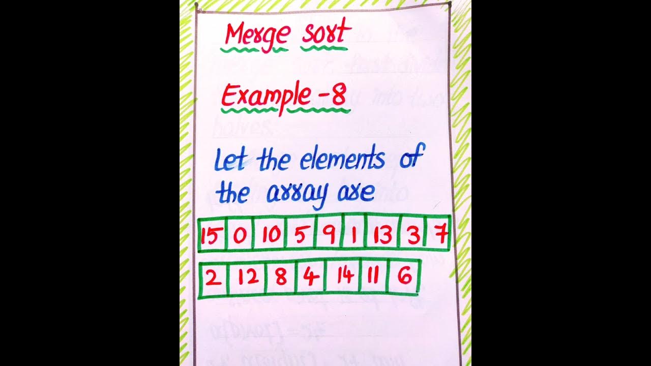 Merge Sort Algorithm Example 8 In Data Structures Laharivlogs Datastructures Mergesort Youtube