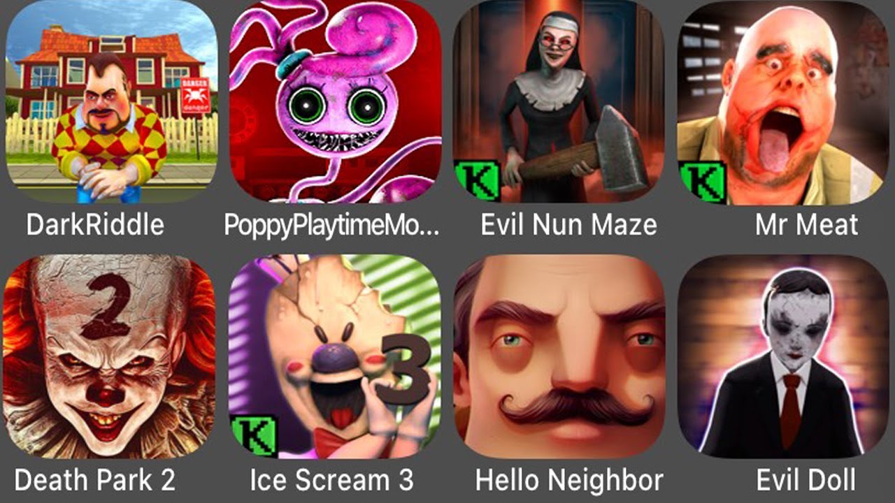 DarkRiddle , Poppy Playtime chapter 2 , Evil Nun Maze , Mr Meat , Dark ...