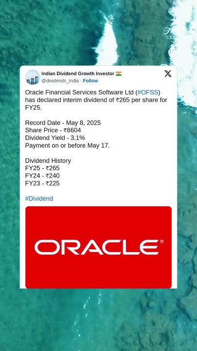 Oracle Financial Services Software Ltd has declared an Interim Dividend ...