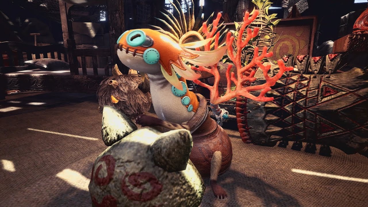 MHW: Iceborne - "Wiggler Set α+" Palico Design Contest Winner(ES) - YouTube