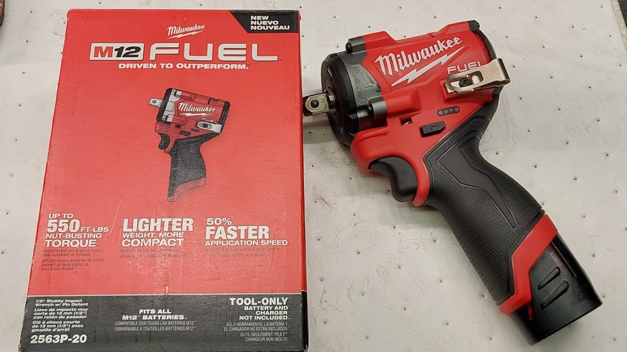 Milwaukee 2563-20 M12 FUEL 1/2" Stubby Impact Wrench. Unboxing - YouTube