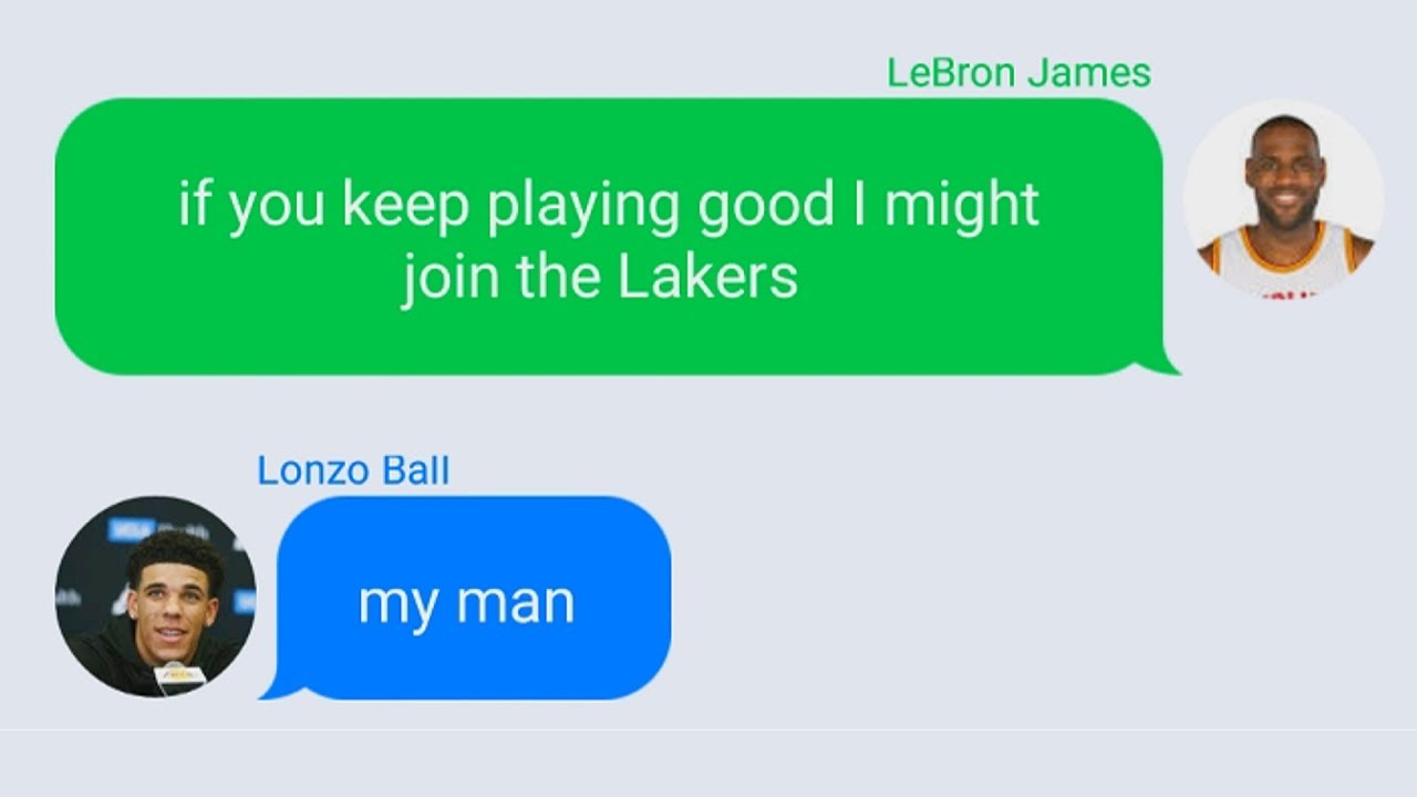 LeBron James Texting Lonzo Ball to Join Lakers - YouTube