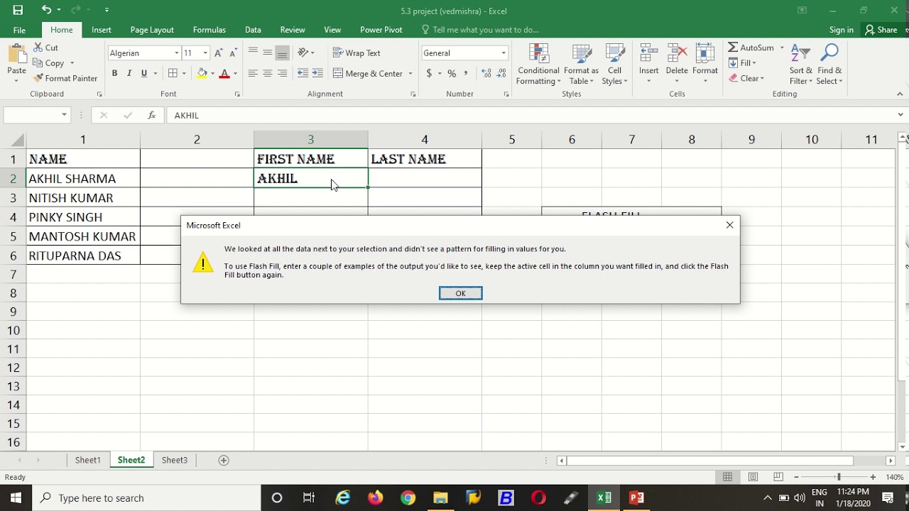 Flash Filladvance Excel By Ved Mishra Classes Youtube 5535