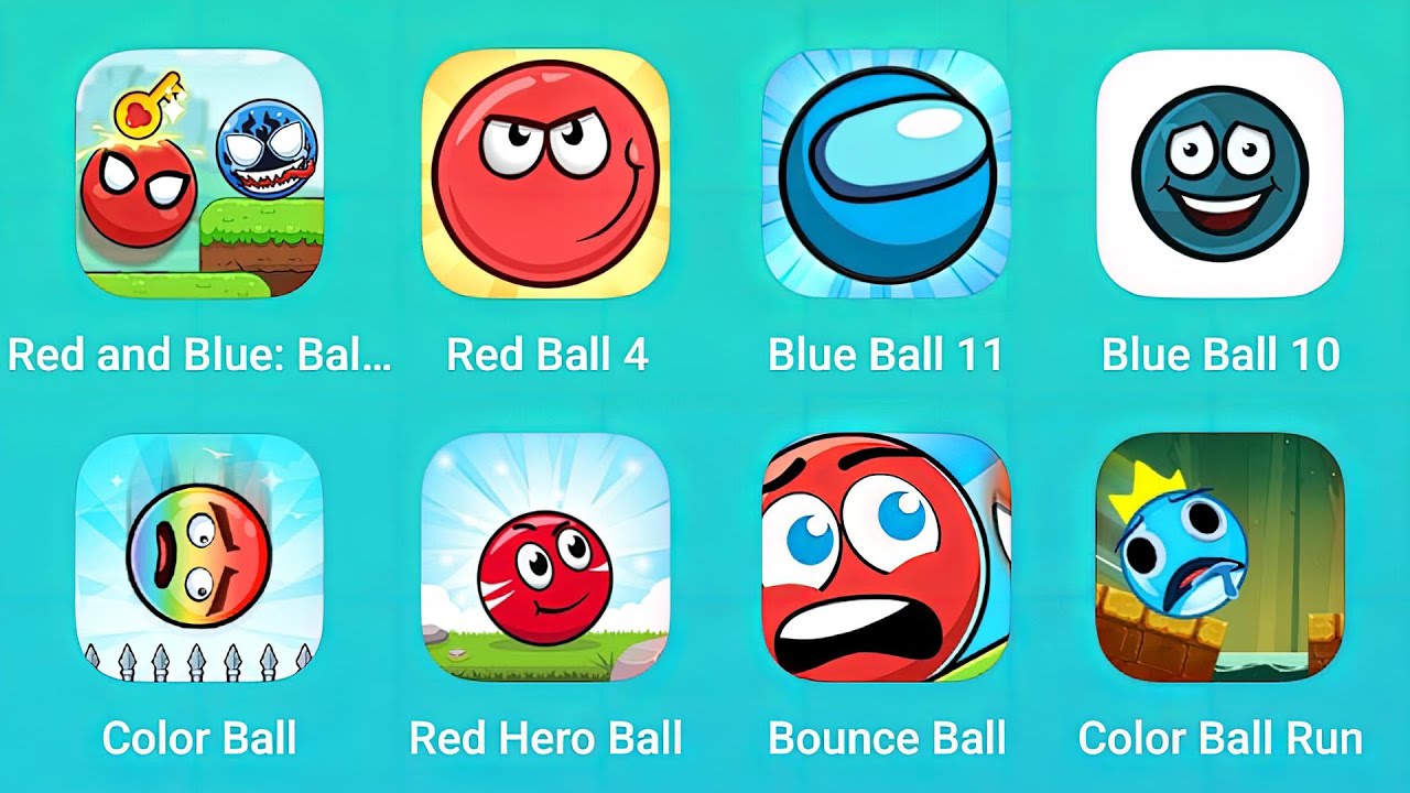 Red and Blue Balls, Red Ball 4, Blue Ball 11, Blue Ball 10, Color Ball ...