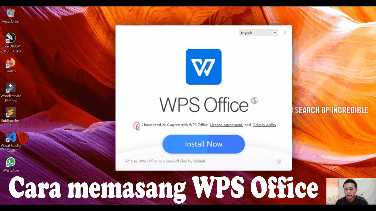 Cara memasang WPS Office pada laptop atau pc ~ sangat ringan !!! - YouTube