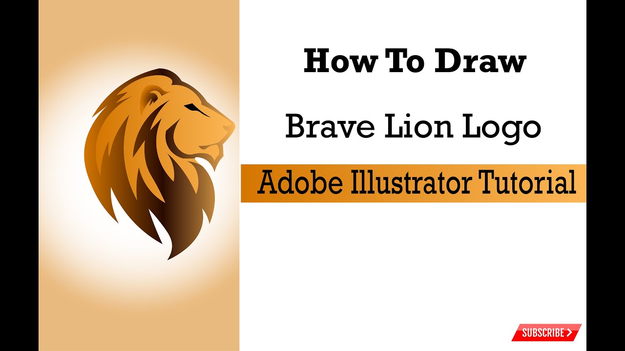 How To Draw a Lion Logo - Adobe Illustrator Tutorial - YouTube