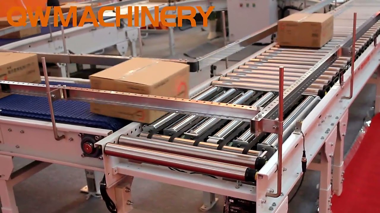 Carton Right Angle Turn Conveyors/90 Degree Turn Roller Transporte Systems - YouTube