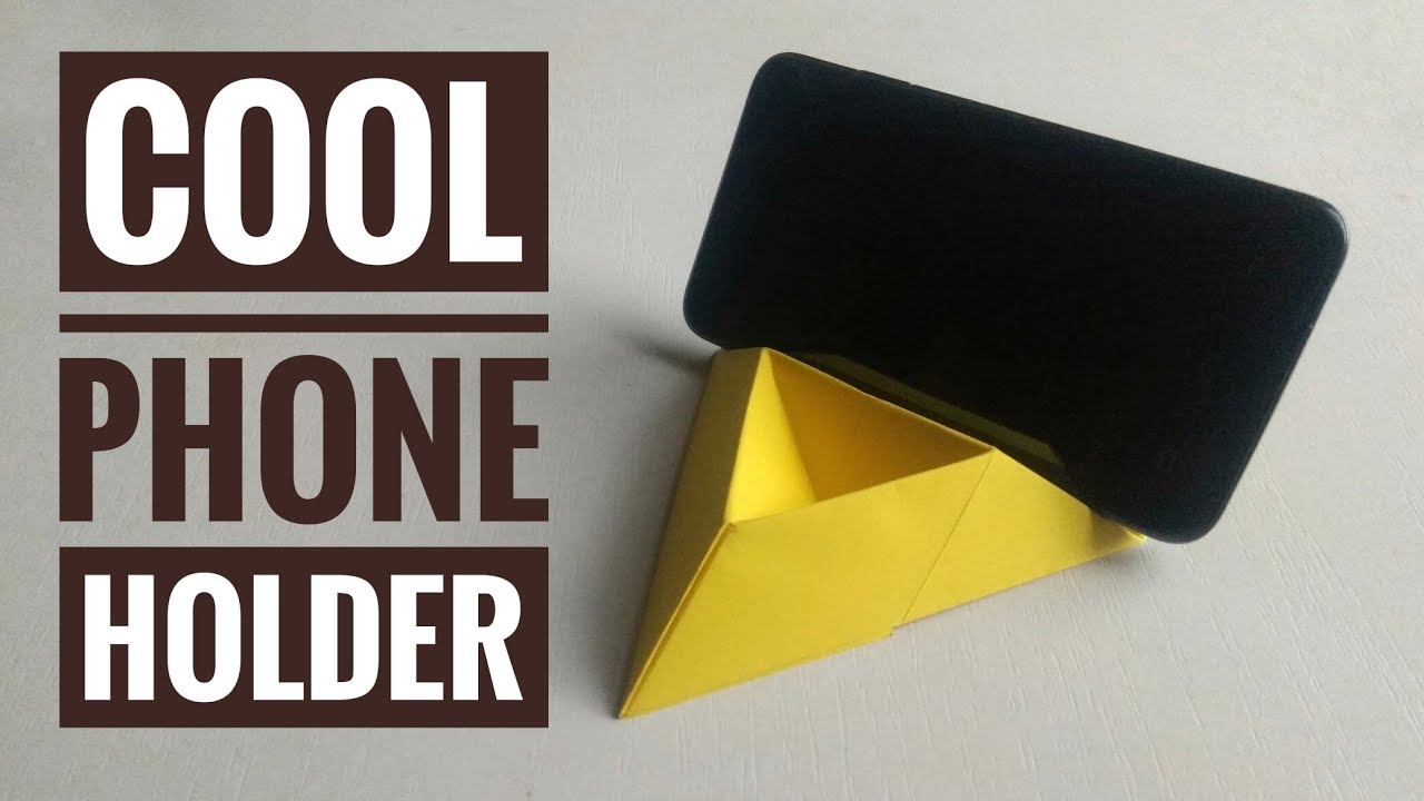 How To Make Paper Mobile Stand Without Glue. DIY Origami Phone Holder ...