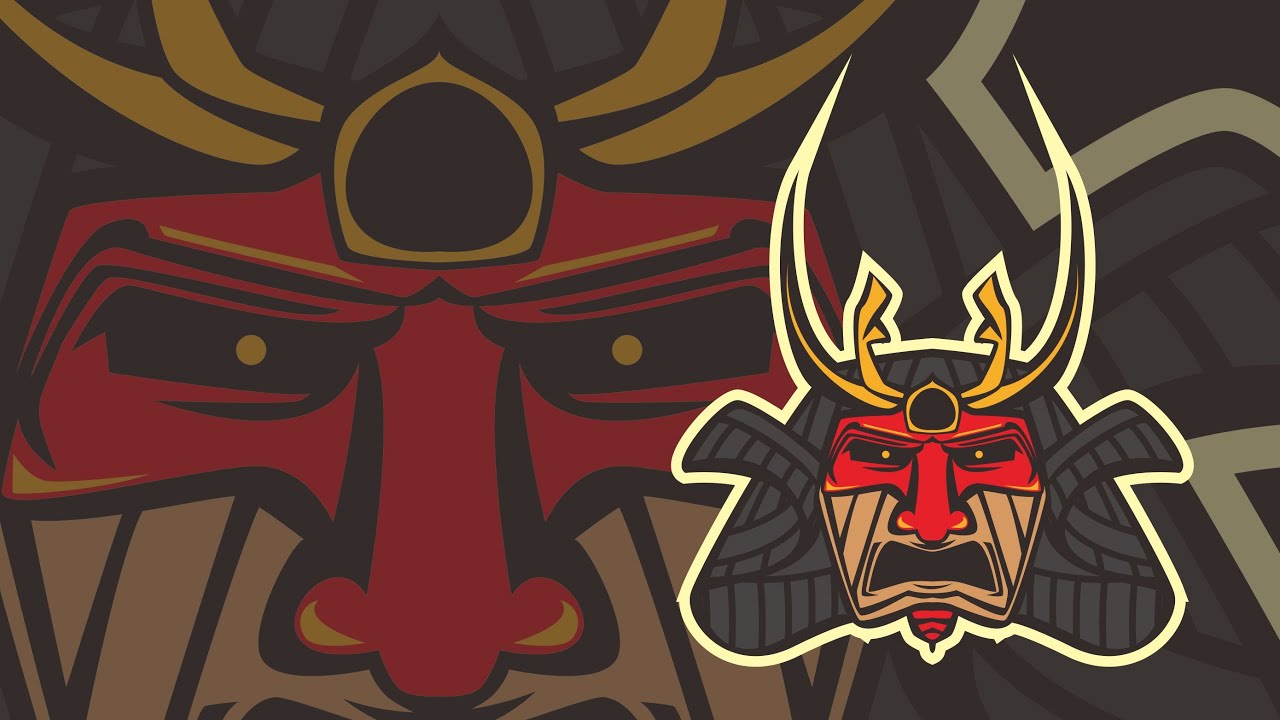drawing samurai helmet using corel draw - YouTube