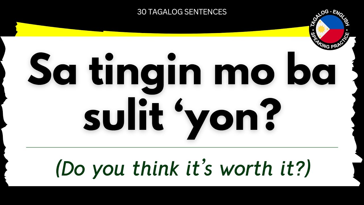 30 Filipino Sentences Translated to English | Tagalog Lessons - YouTube