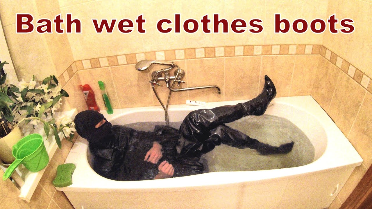 Bath wet clothes boots.wet look. black patent leather boots 80 ...