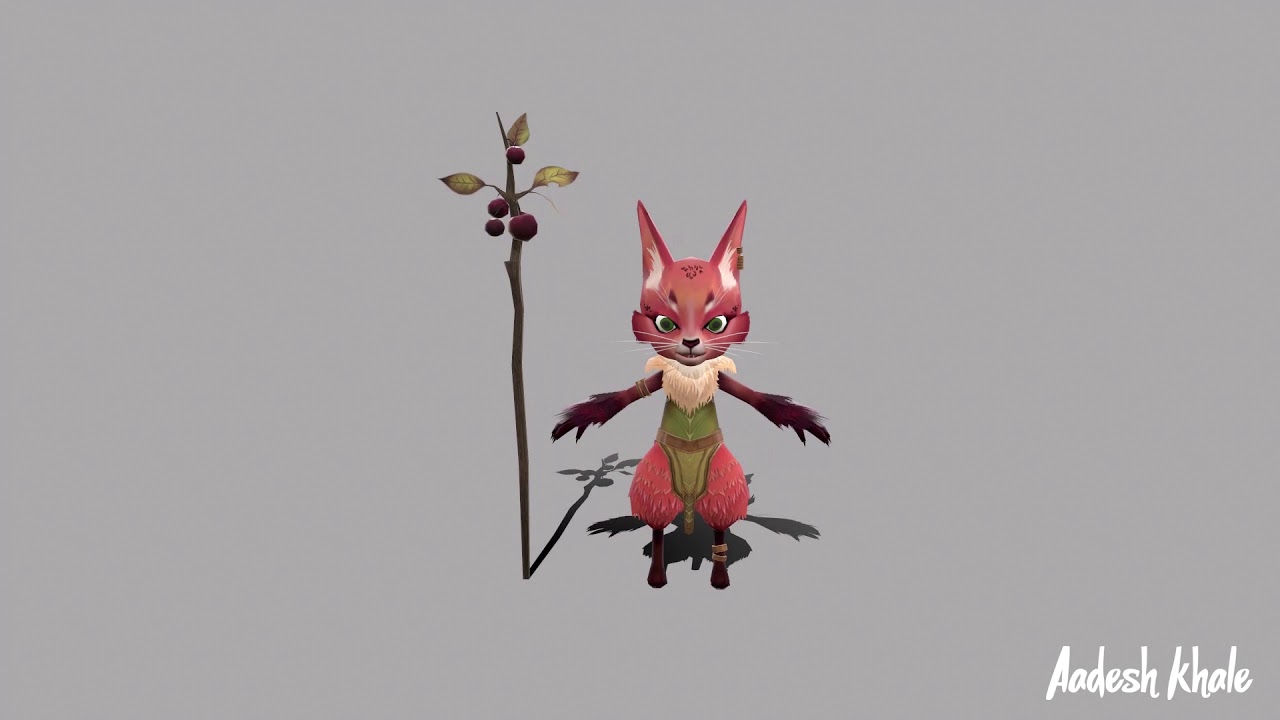 Fox Druid - Low Poly Mobile Game Character - YouTube