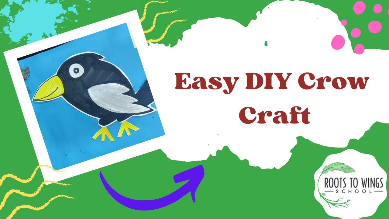 DIY crow craft for kids | Crow craft for kids | Craft activities for ...