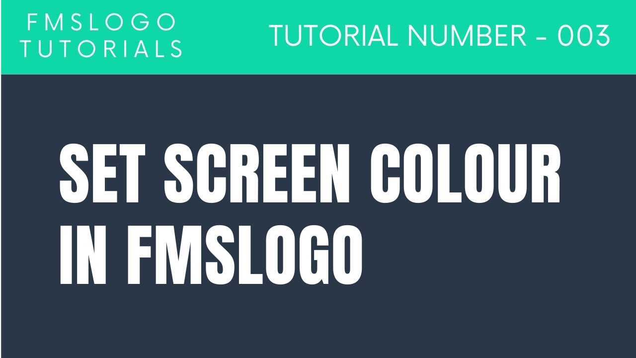 Set Screen Colour In FMSLogo - YouTube