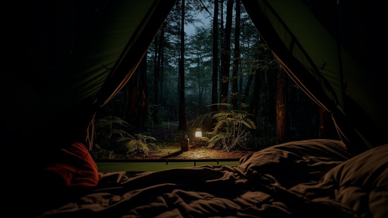 Deep Sleep With Rain Sound On Tent In The Forest | Creates a Feeling of ...