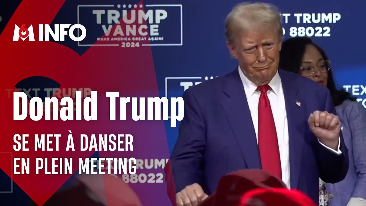 Donald Trump danse en plein meeting - YouTube