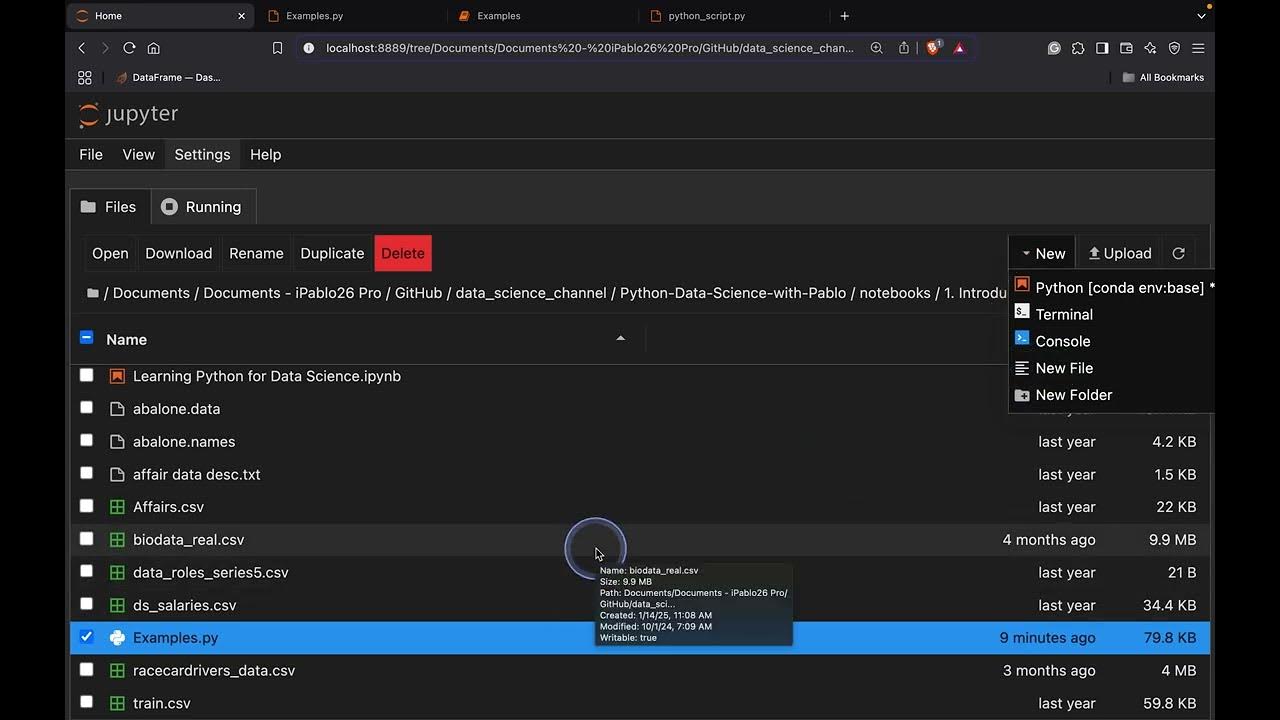 Creating a py file in the Jupyter Interface - YouTube