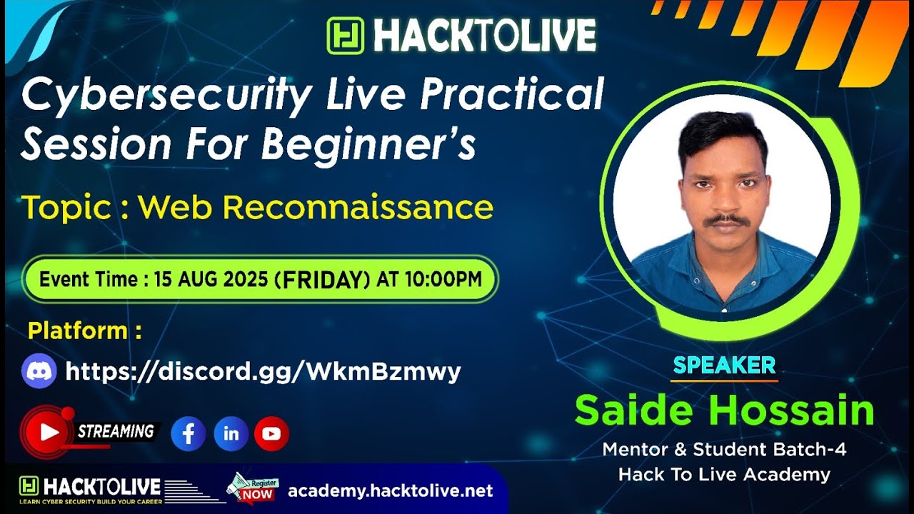 S9 | Recon 101: Web Reconnaissance Tools & Techniques | Weekly Session ...