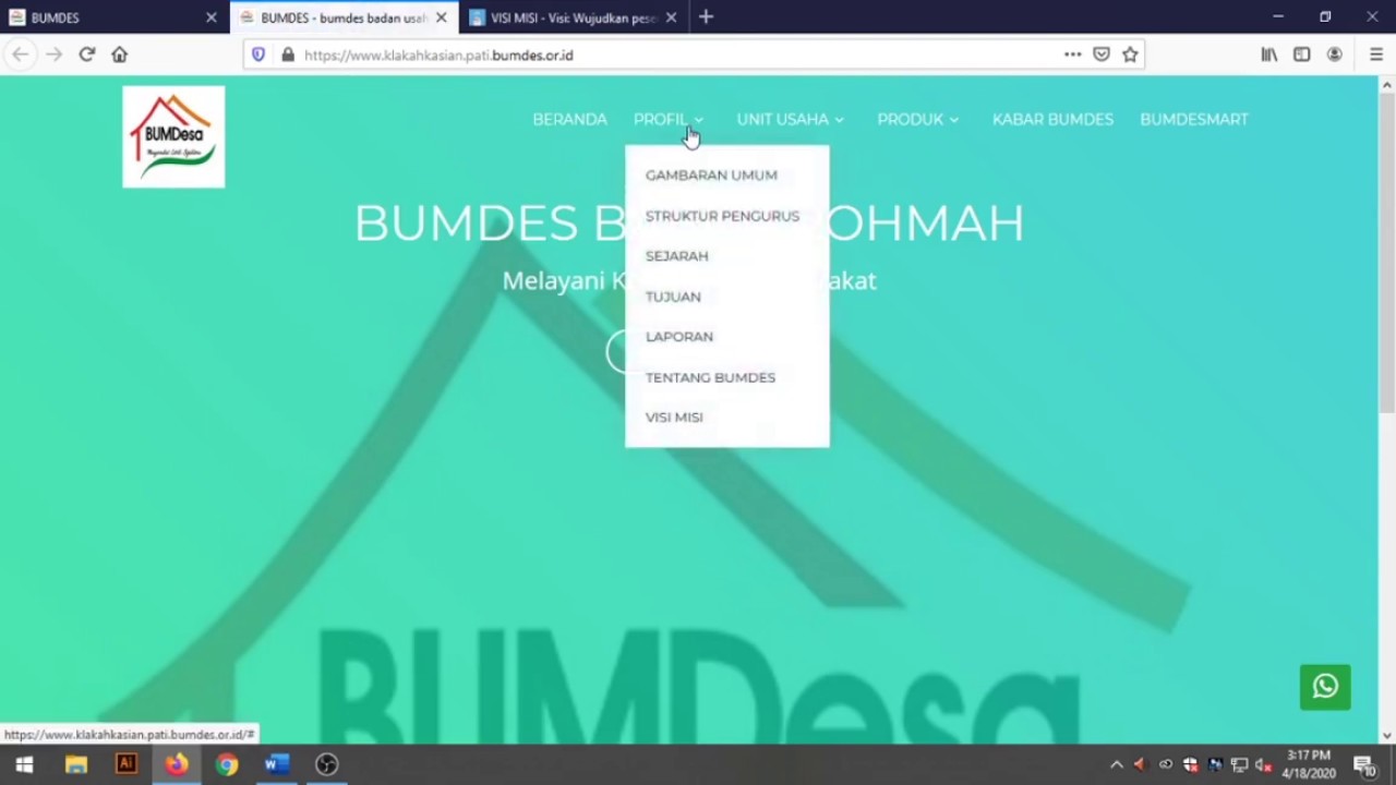 CARA BUAT LAMAN DI WEBSITE BUMDES - YouTube