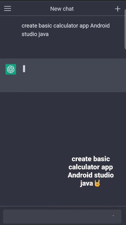 Chat GPT create basic calculator app Android studio java 🤘 - YouTube