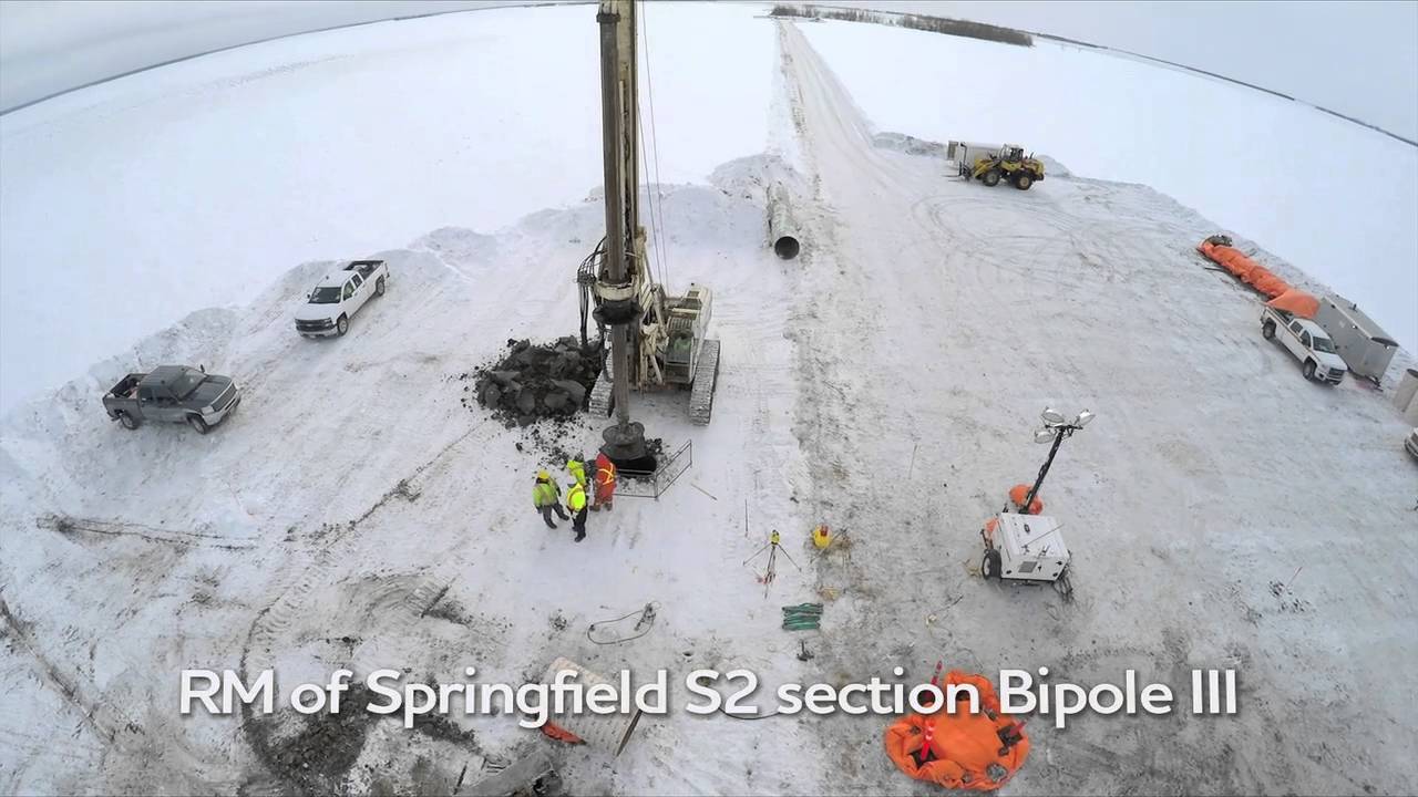 Manitoba Hydro Bipole III – foundation installation - YouTube