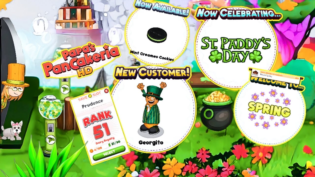 Papa's Pancakeria HD 2025 - Rank 51 ST. Paddy's Day | Georgito & New ...