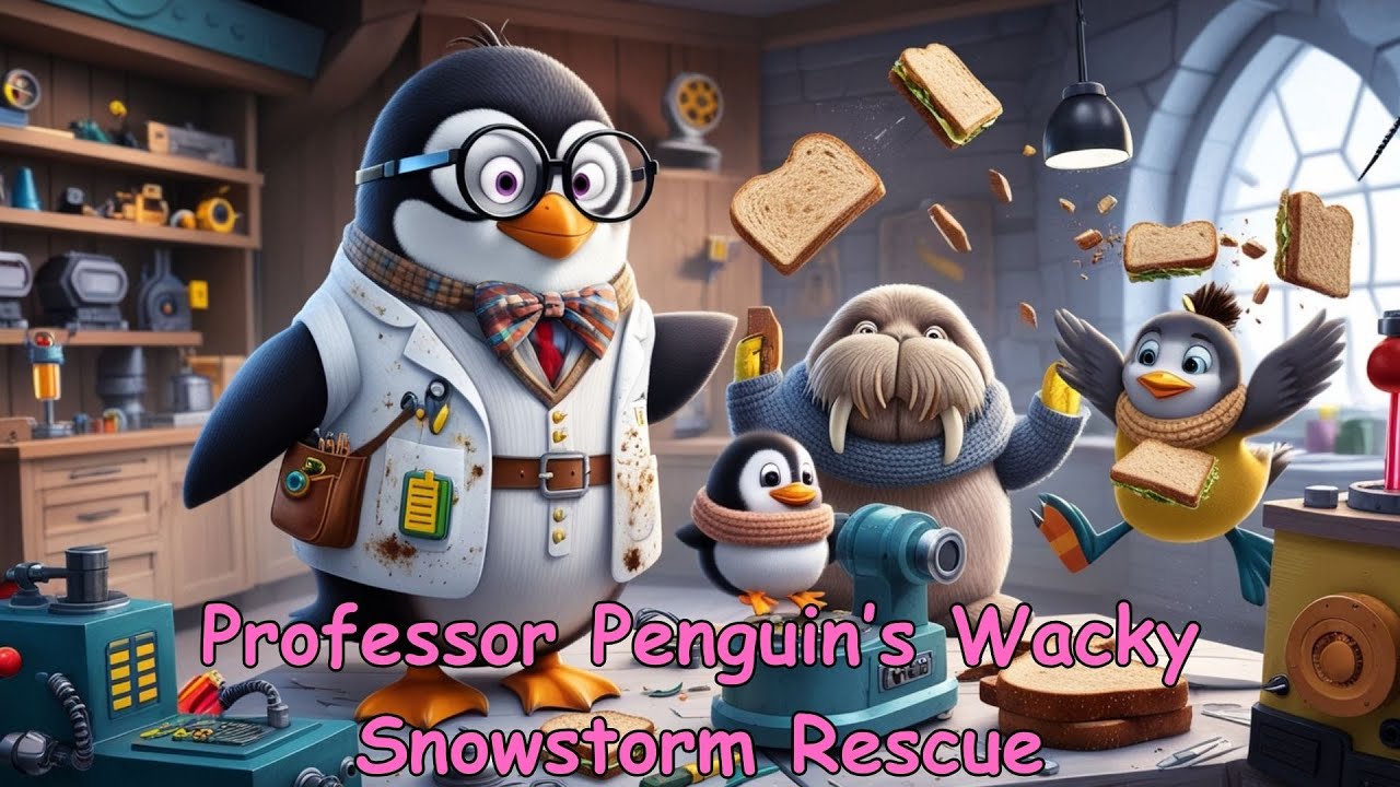 Professor Penguin's Wacky Snowstorm Rescue ||Bedtime story for ...