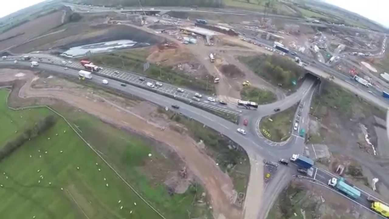 M1/M6/A14. 31/10/ 2014, the flying camera catthorpe interchange - YouTube