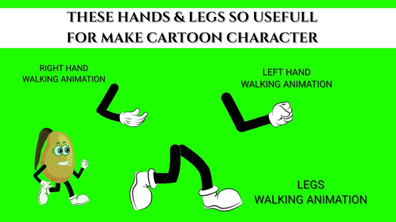 Running legs and arms | green screen | animation | you can make walking ...
