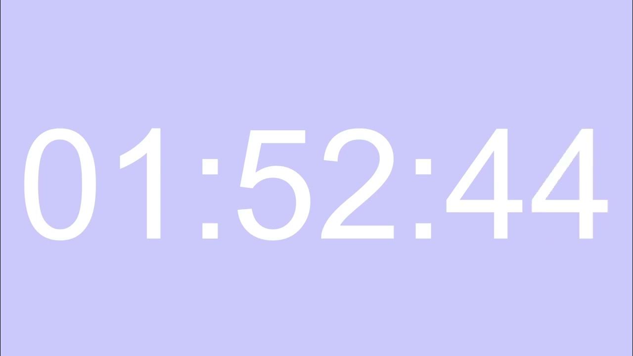 2 Hour, 120 Minute Countdown Timer Pastel Periwinkle Screen HH MM SS ...