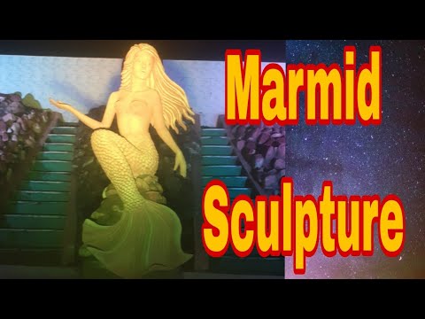 Marmid sculpture in cement & sculpture painting/marmid in fountain park ...