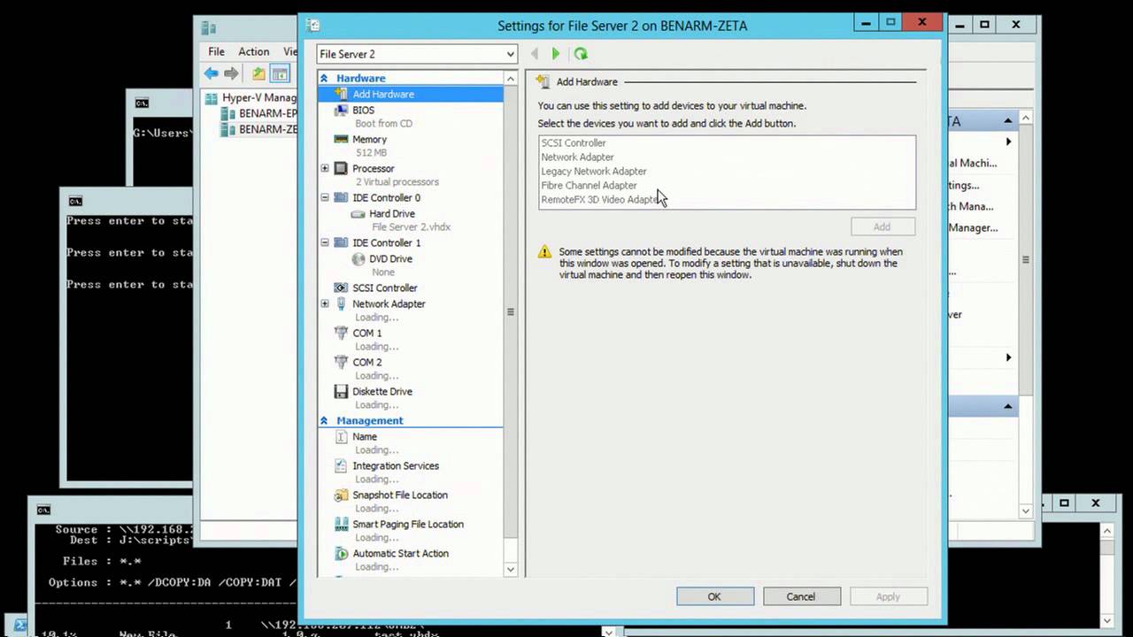 Live Migration of Virtual Machines using SMB File Share to store ...
