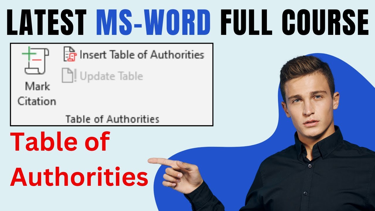 Mark Citation Table of Authorities In MS Word | MS Word full course in ...