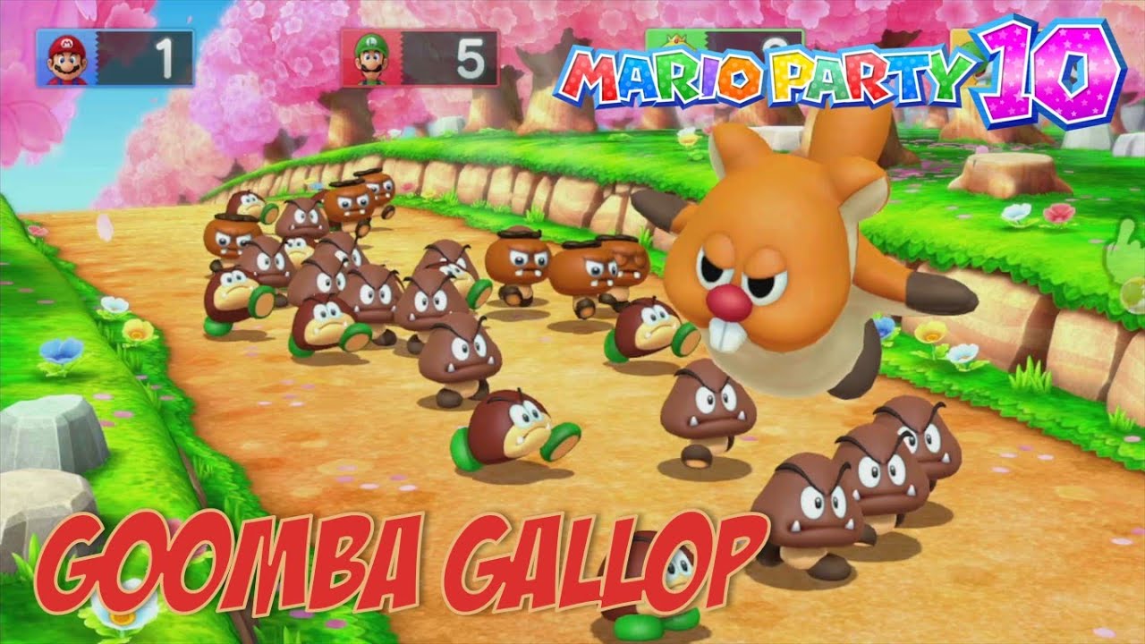 Mario Party 10: Goomba Gallop Minigame (4 Players) - YouTube