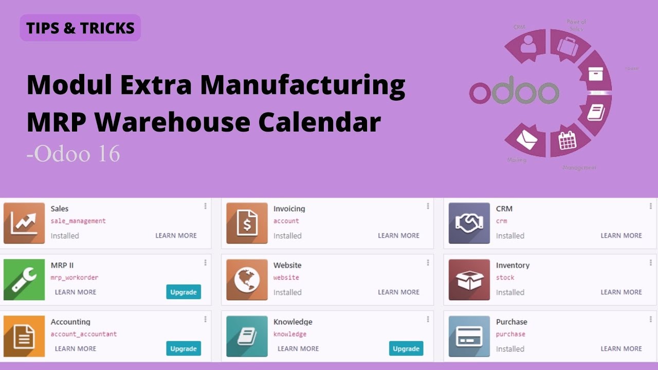 Modul Extra Manufacturing MRP Warehouse Calendar -Odoo 16 - YouTube