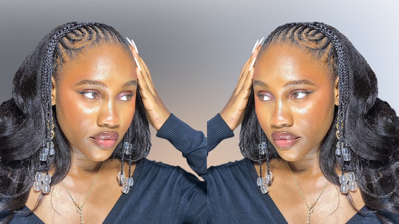 HALF-BRAIDS HALF-WIG beginner step-by-step tutorial. - YouTube