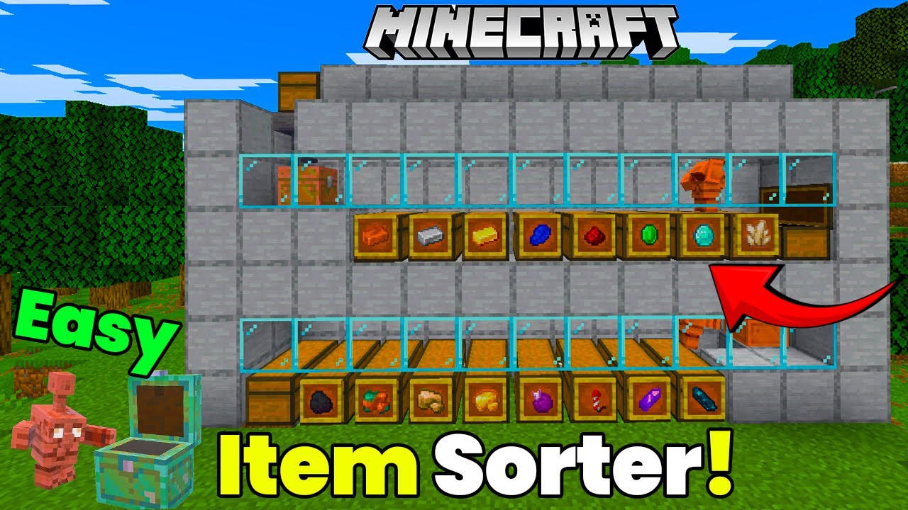 Easy Copper Golem Item Sorter System Tutorial l Bedrock & Java - YouTube