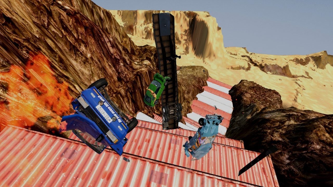 Insane cliff fall crash test dummy #30 | HiPrivate, Beam NG. Drive ...